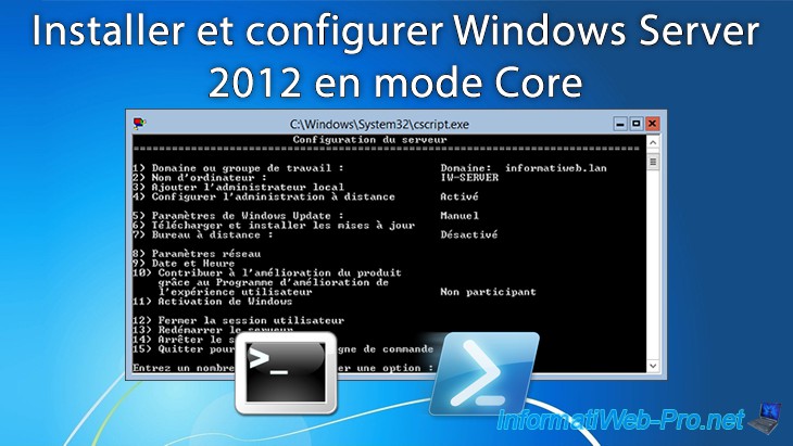 Installer et configurer Windows Server 2012 en mode Core - Windows ...