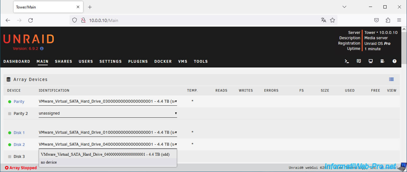 Change the parity disk of the Unraid 6.9.2 array - NAS - Tutorials ...