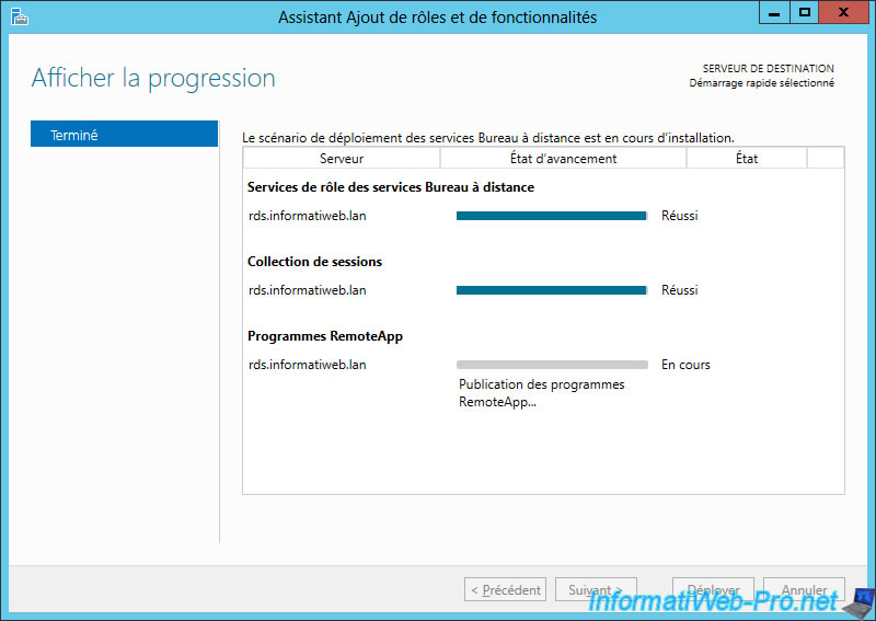 Déployer une infrastructure RDS (via le démarrage rapide) sous Windows ... Déployer une infrastructure RDS (via le démarrage rapide) sous Windows ...