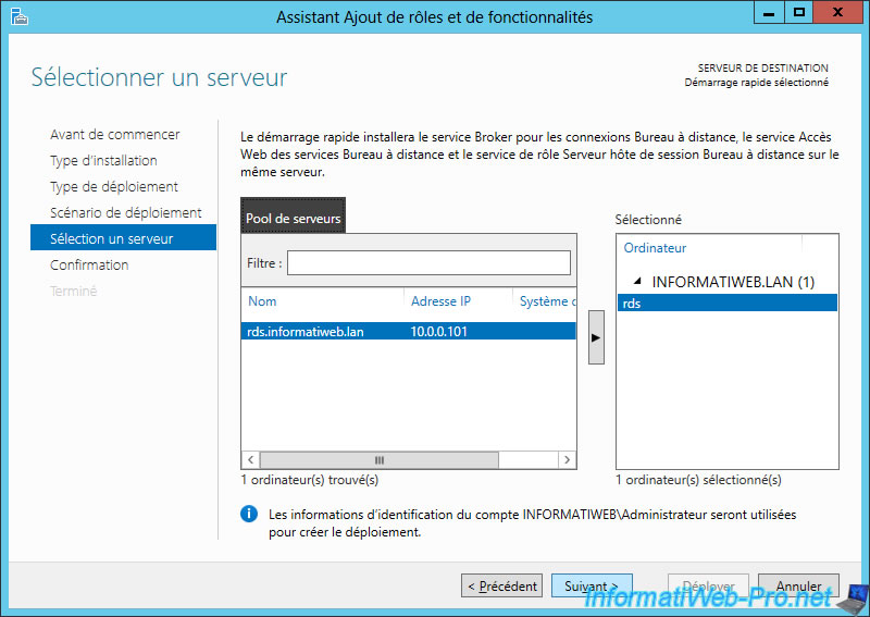 Déployer une infrastructure RDS (via le démarrage rapide) sous Windows ... Déployer une infrastructure RDS (via le démarrage rapide) sous Windows ...